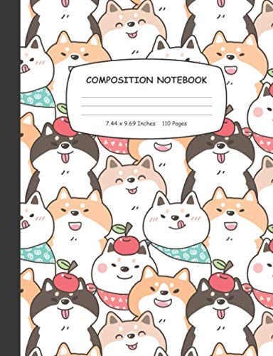 Composition Notebook: Cute Shiba Inu Dog Wide Ruled Notebook for ...