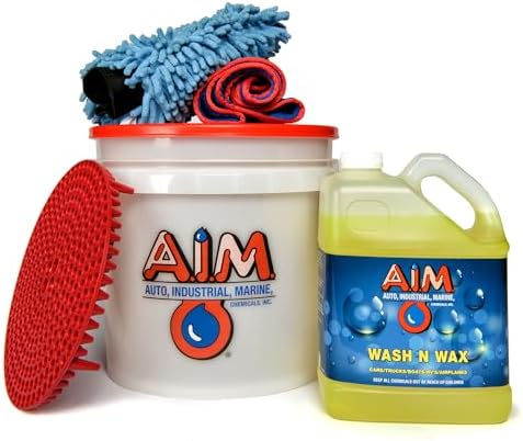 Amazon.com: AIM Wash and Wax Car Wash Bundle - Complete kit With Bucket ...