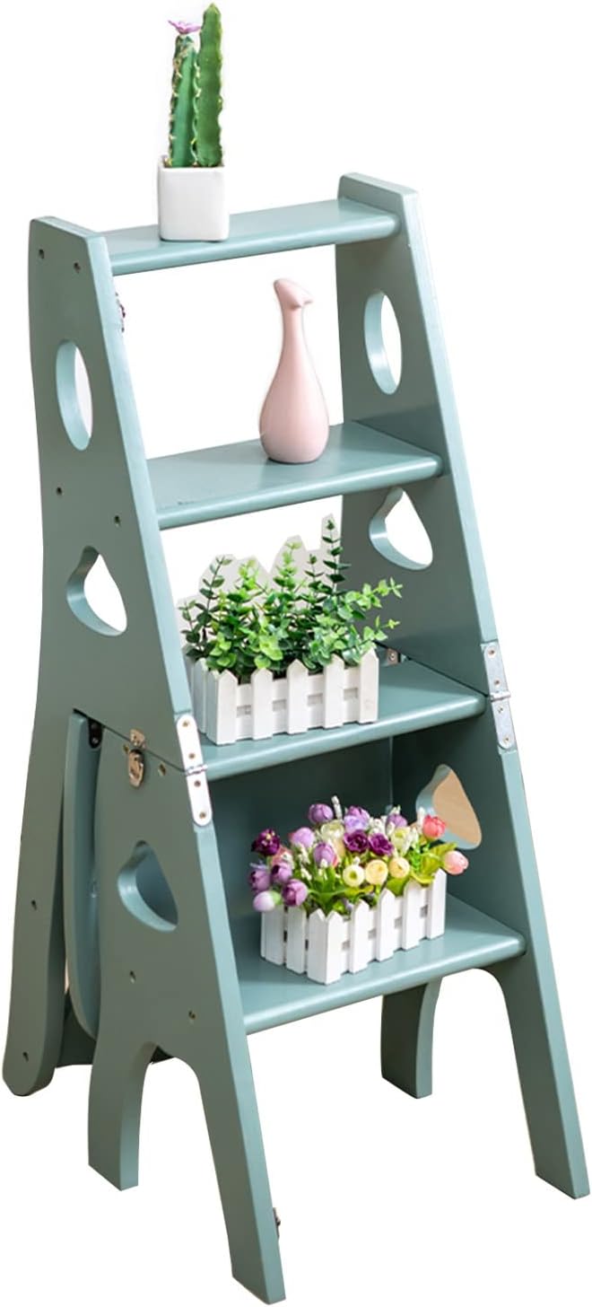 Convertible Ladder Chair Wooden Step Ladders Folding Stairway Chair ...