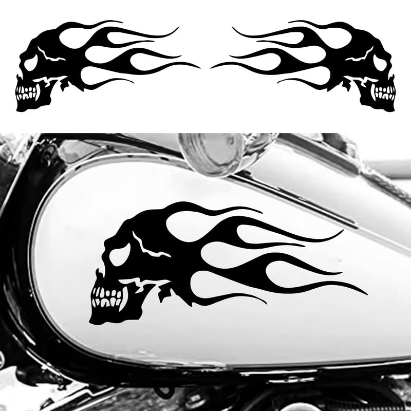 Amazon.com - Sticky Bomb Bike Tank Decal Flaming Skull Decal Vinyl ...