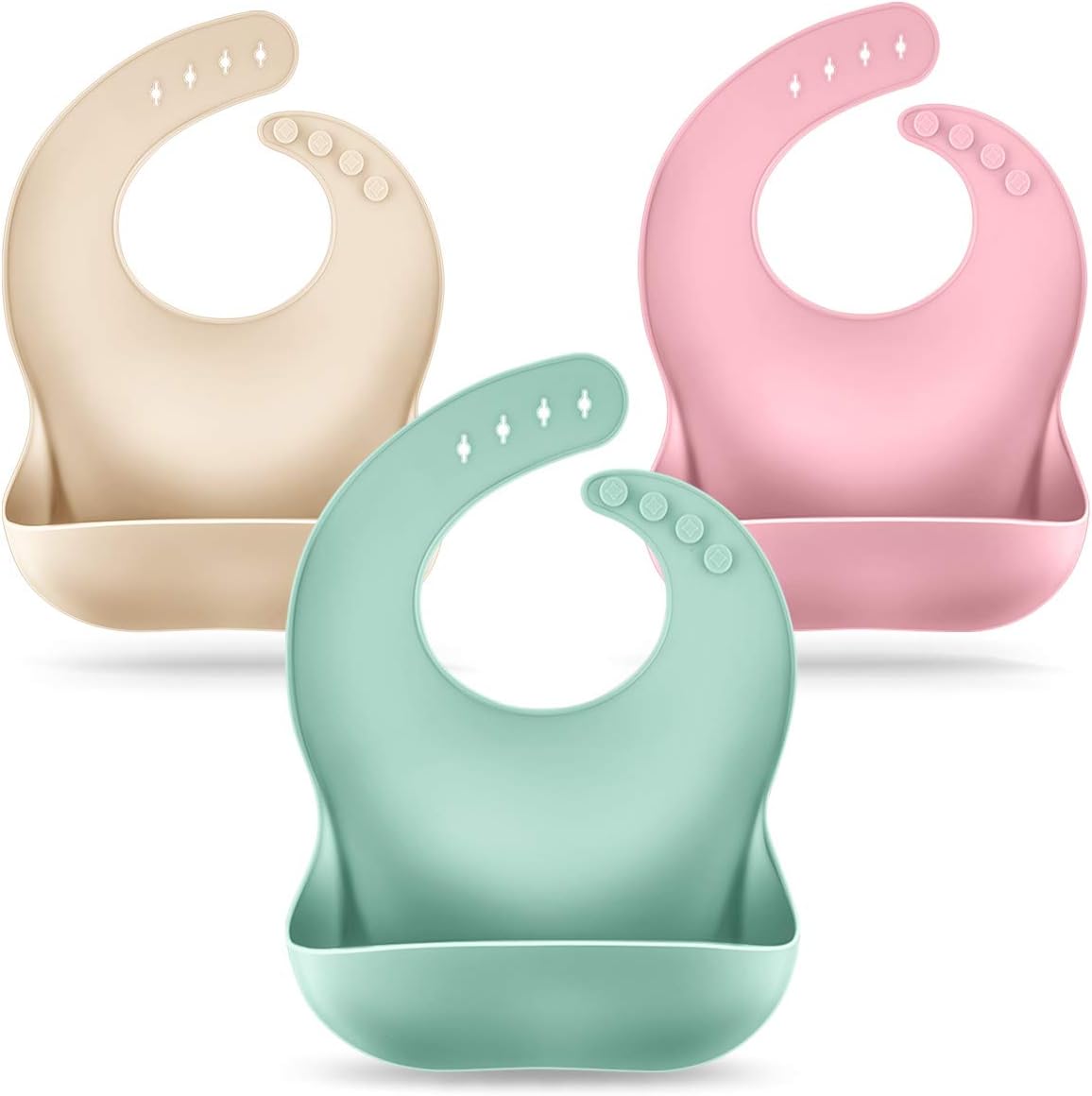 Amazon.com: Silicone Bibs for Babies &Toddler, Waterproof PBA-Free Easy ...