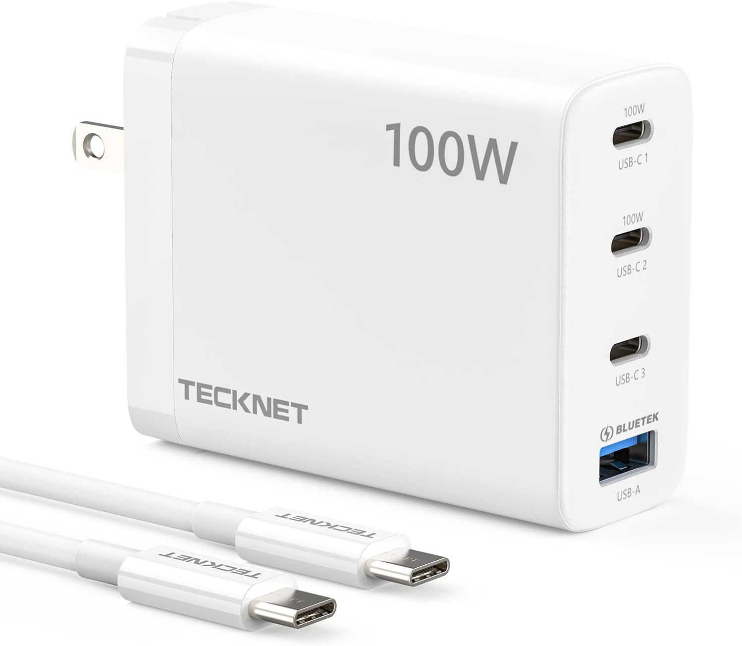 Amazon.com: TECKNET USB C Charger 65W PD 3.0 GaN Charger Type C ...