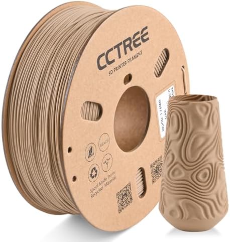 Amazon.com: CCTREE Wood PLA+ Filament 1.75mm, Real Wood Fibers Added 3D ...