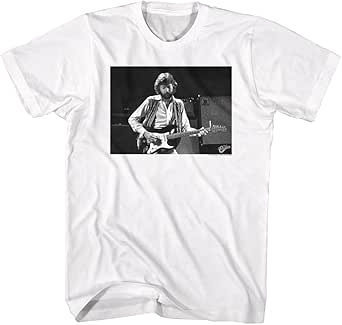Amazon.com: Eric Clapton T Shirt Guitar Black & White Photo Men's Short ...