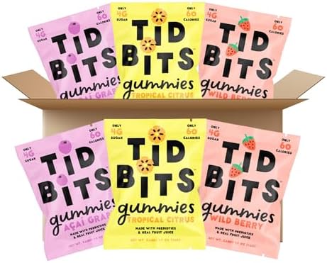 Amazon.com : TiDBiTS Gummy Candies with Low Sugar (4g), Low Calorie (60 ...