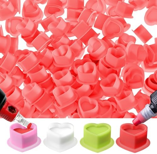 Amazon.com: 200pcs Tattoo Ink Cup Mix Color Disposable Silicone Tattoo ...