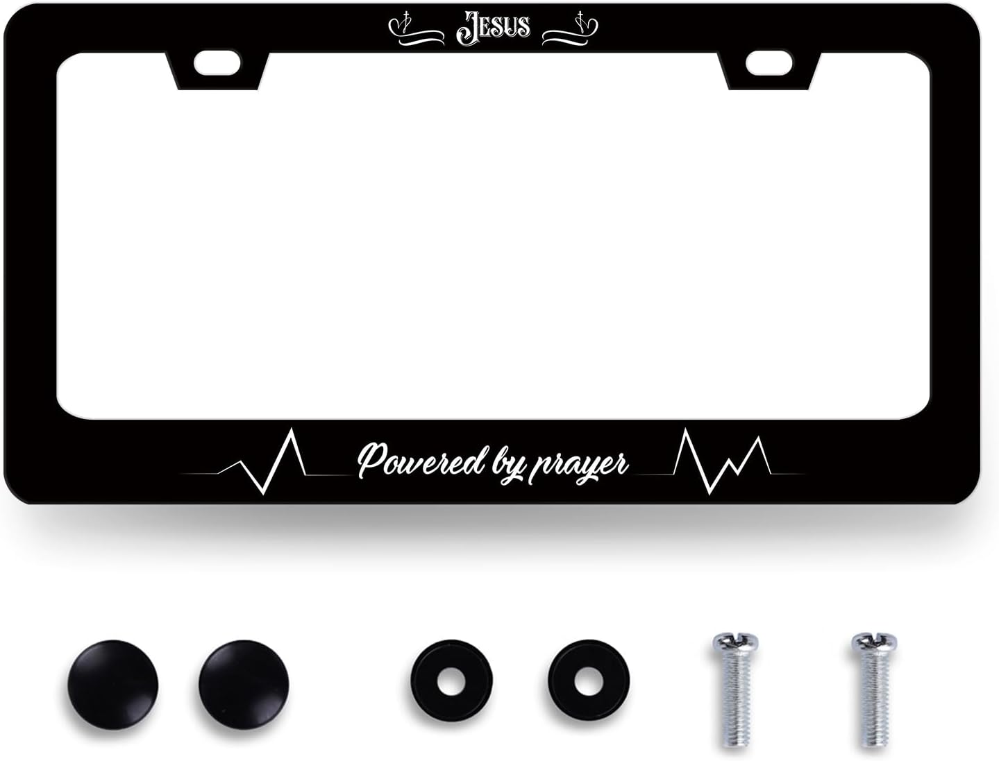 Amazon.com: Jesus Cross License Plate Frame Funny Christian License ...