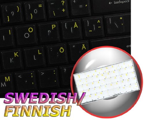 Amazon.com: SWEDISH / FINNISH KEYBOARD STICKERS ON TRANSPARENT ...