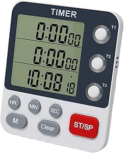 Amazon.com: Digital Kitchen Timer With Memory Function 3 Channels Count ...