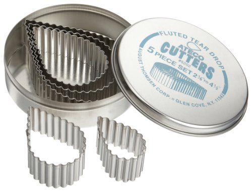 Snapklik.com : Ateco Fluted Edge Tear Drop Cutters In Graduated Sizes