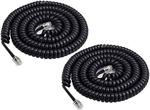 Power Gear Coiled Telephone Cord, 2 Feet Coiled, 12 Feet Uncoiled ...