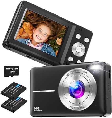 Digital Camera,Nsoela Vlogging Camera with 32GB Memory Card FHD 1080P ...