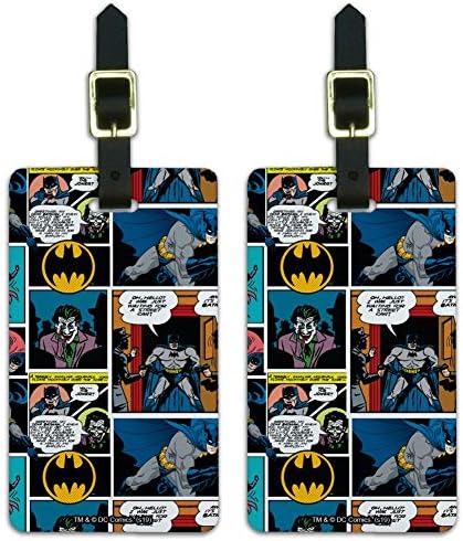 Amazon.com: Batman Comic Pattern Luggage ID Tags Suitcase Carry-On ...