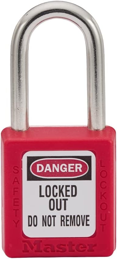 Master Lock 410KARED Lockout Tagout Safety Padlock with Key, Keyed ...