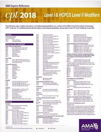 Amazon.com: Express Reference Card - CPT & HCPCS Modifiers 2018: ...
