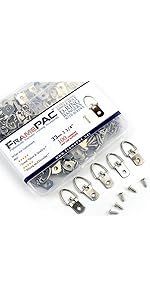 FramePac D Ring Picture Hangers with Screws - 100 Pack - Bulk D Rings ...