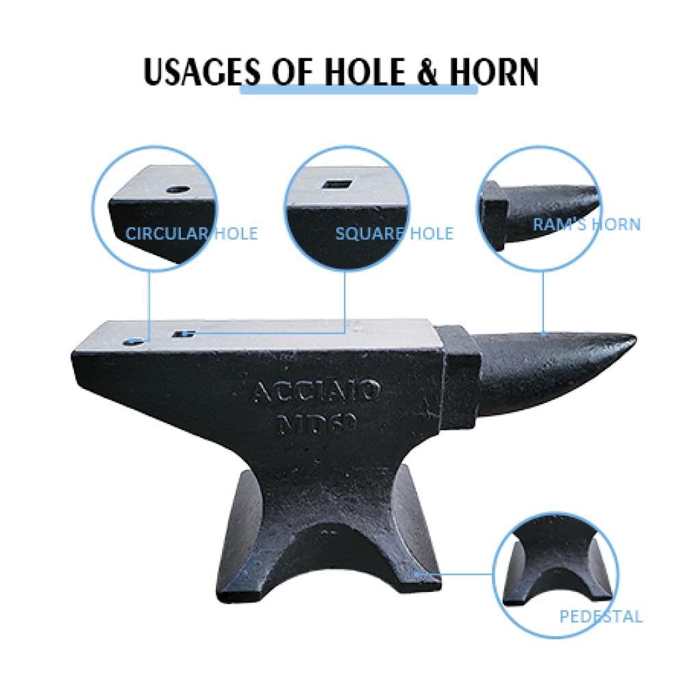 Md50 Anvil 22LB Single Horn Cast Steel Anvil For Blacksmithing – Hardy ...