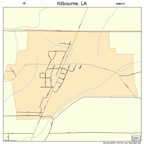 Amazon.com : Large Street & Road Map of Kilbourne, Louisiana LA ...