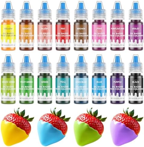 Amazon.com : Oil-Based Food Coloring for Chocolate - 16 Colors Oils Dye ...