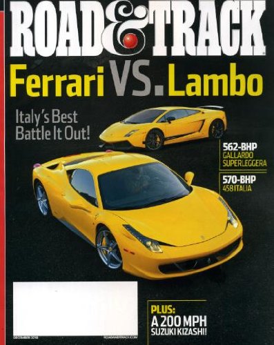 Road & Track December 2010 Ferrari vs Lamborghini on Cover (Gallardo ...