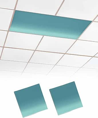 2 Pack Fluorescent Light Cover for Classroom Ceiling Light, Teal ...