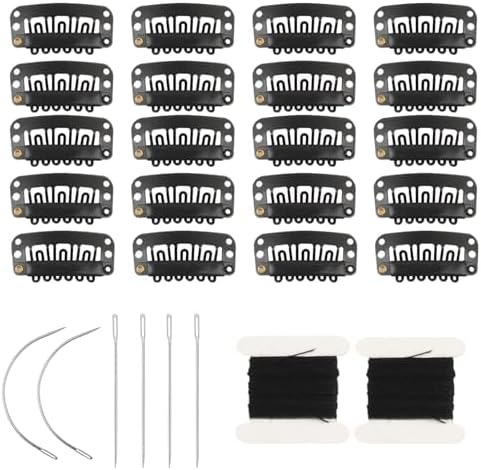 Amazon.com : JFFX 20 Pieces Hair Extension Clips U-Shape Stainless ...