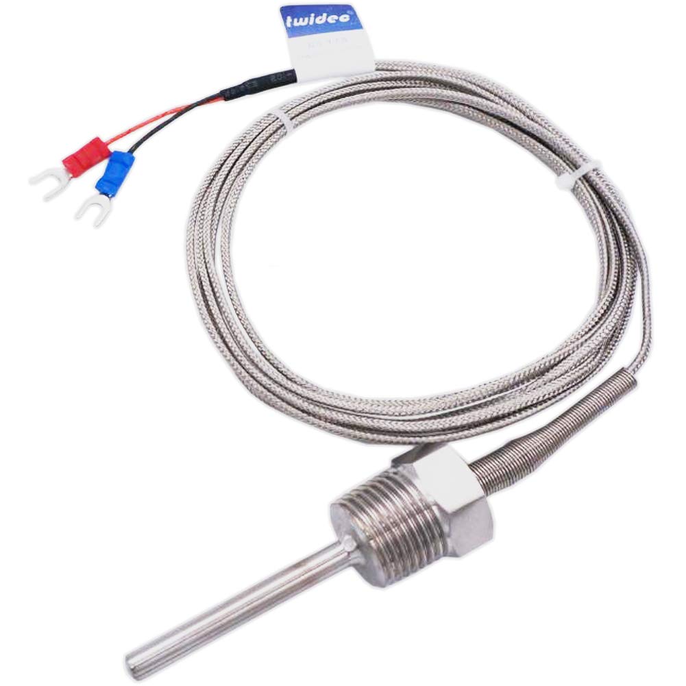 Twidec/2M NPT 1/2"inch (6X50MM) Pipe Thread Temperature Sensor Probe ...