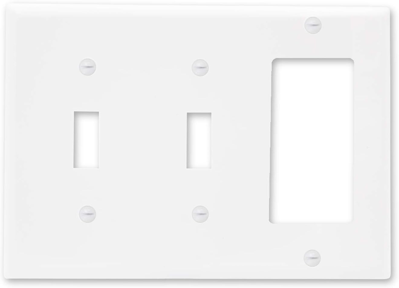 Maxxima 5 Pack 3 Gang Standard/Double Toggle Switch Outlet Wall Plate ...