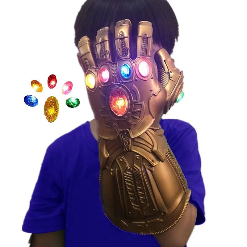 Amazon.com: juyocmy Kids Infinity Gauntlet with LED Light Up Removable ...