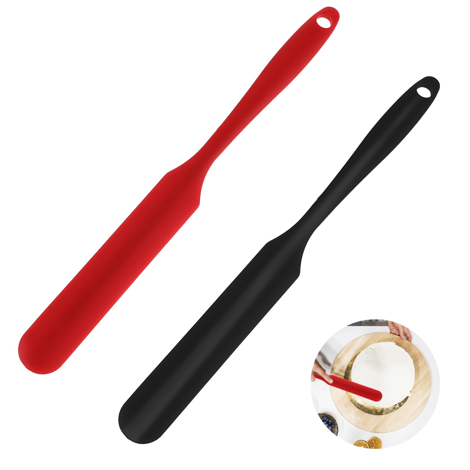 Amazon.com: 2Pcs Silicone Jar Spatulas, Mabor Long Handle Silicone Jar ...