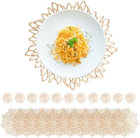 Amazon.com: Snowkingdom Set of 12 Gold Metallic Placemats Laminated ...
