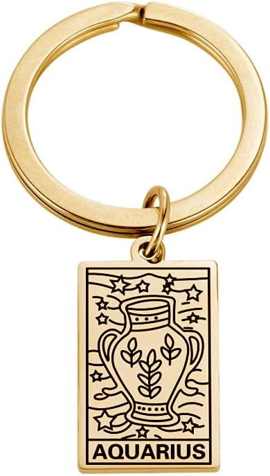 Amazon.com: Zodiac Key Chain Women Men Taurus Leo Gemini Libra Cancer ...