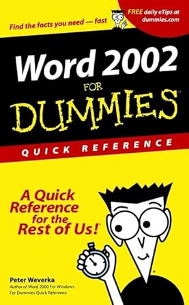 Word 2002 For Dummies® Quick Reference | Amazon.com.br
