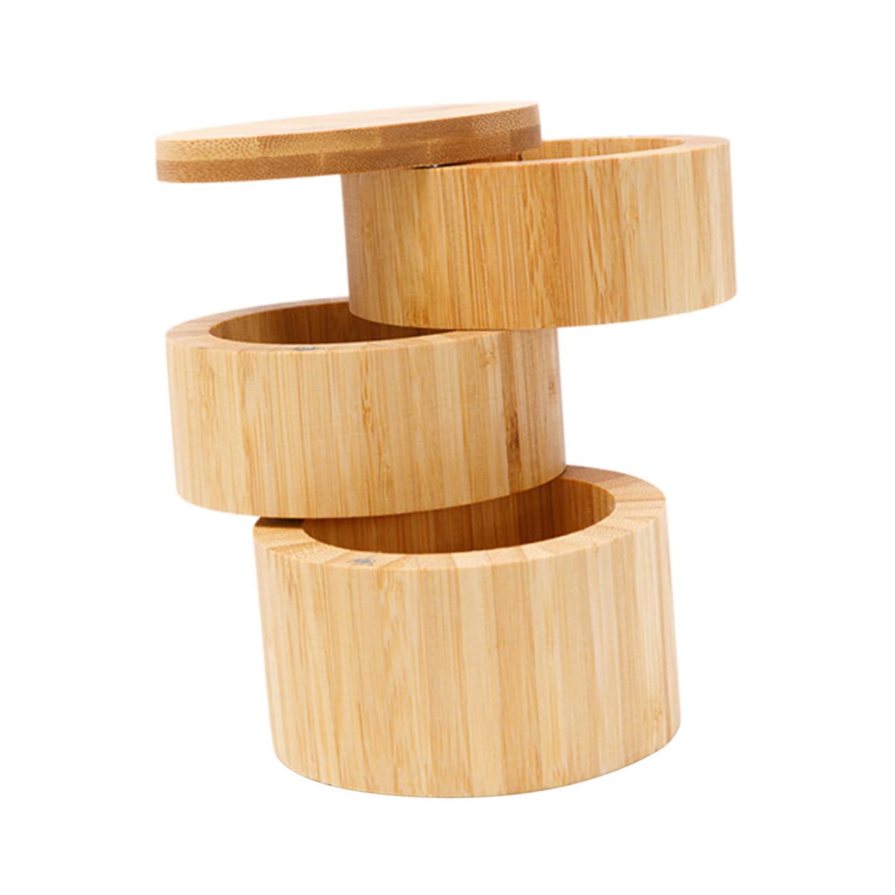 Amazon｜Cabilock 竹塩入れ 卓上調味料入れ キッチン用品 多層瓶 砂糖貯蔵オーガナイザー キッチンガジェット ボックス 塩砂糖ケース キッチンスパイスジャー 調味料オーガナイザー ...