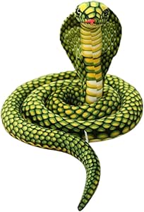 Cobra – 1.7 m Realistic Simulation Plush Toy Green Snake Doll Smooth ...