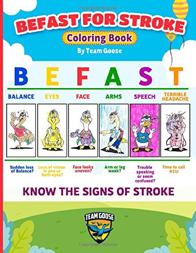 Amazon.com: BEFAST FOR STROKE COLORING BOOK: 9780578656656: Goose, Team ...
