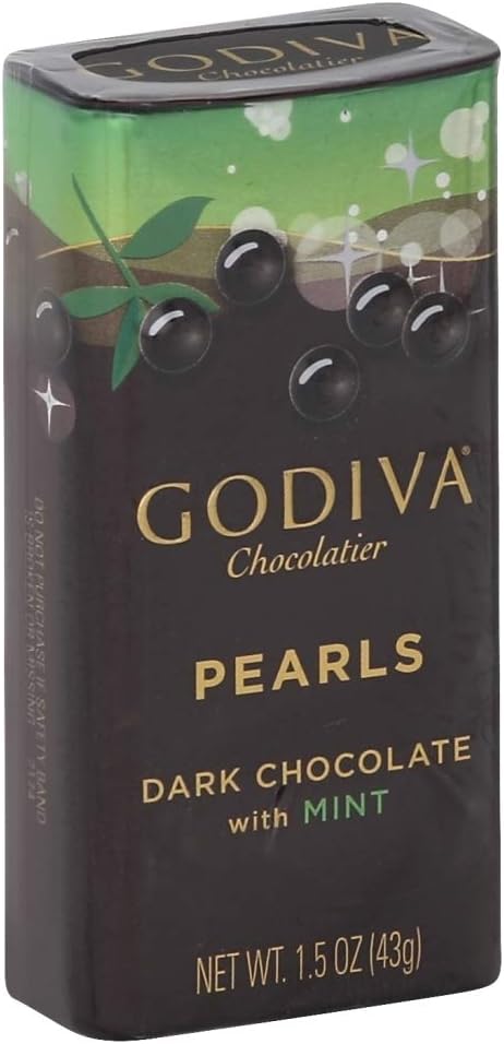 Amazon.com : Godiva Dark Chocolate Mint Pearls, 1.5000-ounces (Pack of ...