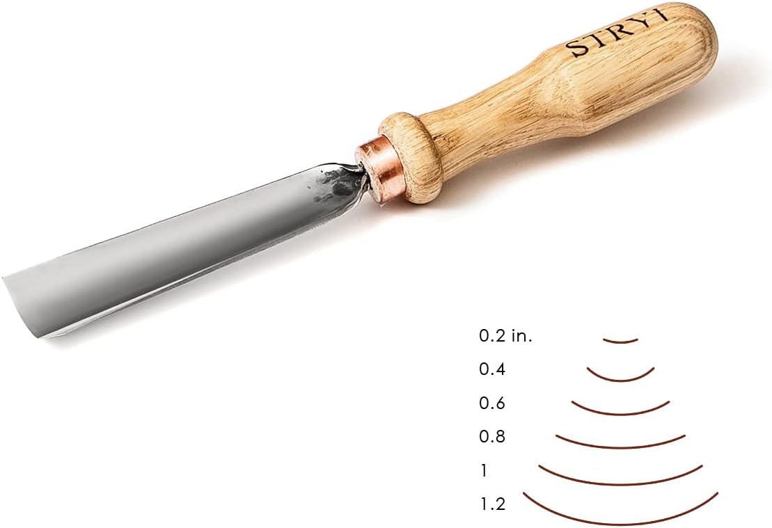 Stryi Wood Carving Gouge #7 1" Blade Wide, Slight Rounded Gouge, Semi ...