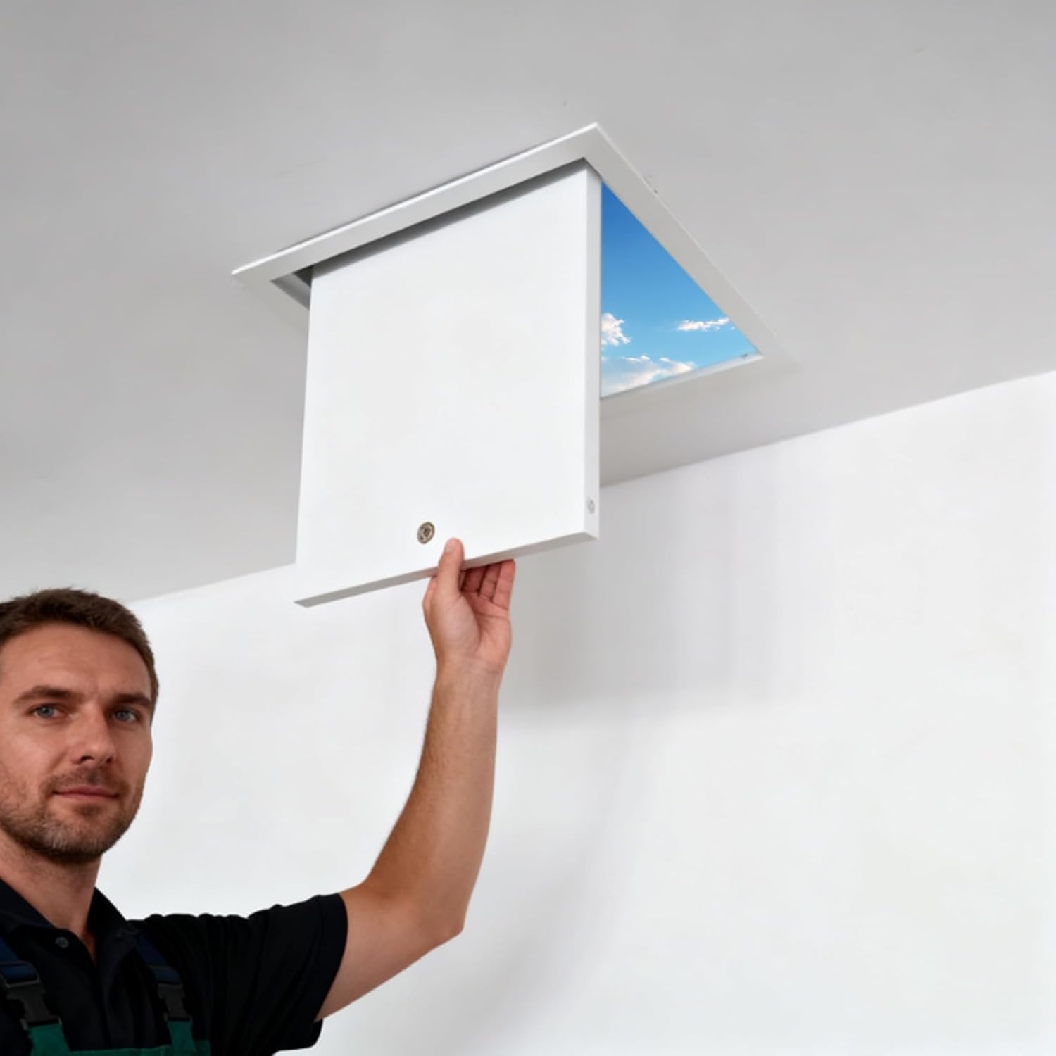 Lockable Wall Hole Cover Access Doors, 22x30 30x30 White Aluminum Frame ...