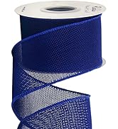 Amazon.com: Ribbli Patriotic Ribbon Wired Navy with White Star 1-1/2 ...