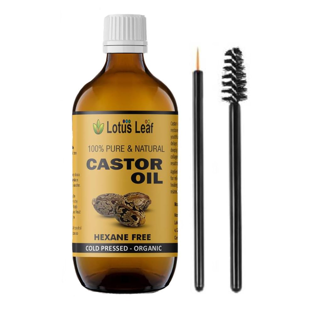 Lotus Leaf 200 ML Organic Castor Oil, Cold-Pressed,(GLASS BOTTLE ...