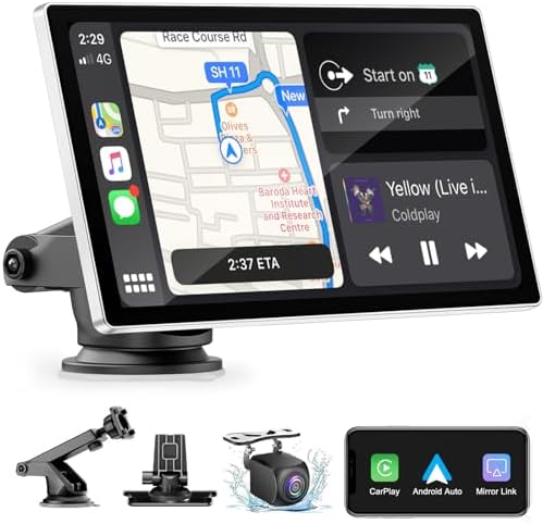 Amazon.com: Wireless CarPlay Screen - 9'' Portable Car Stereo with 4K ...