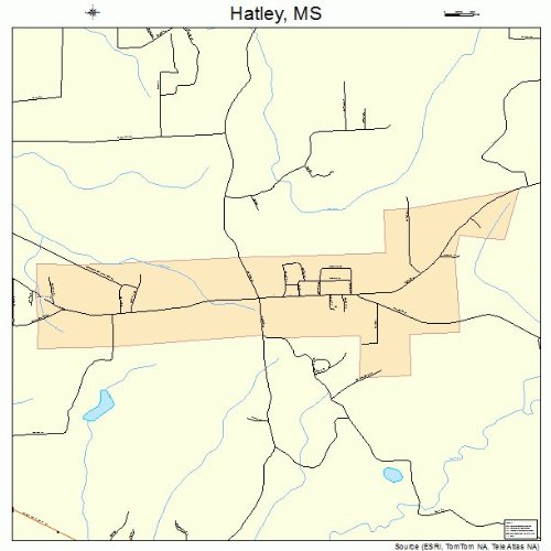 Amazon.com : Large Street & Road Map of Hatley, Mississippi MS ...