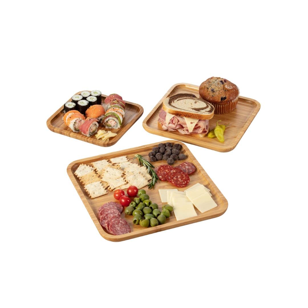 Amazon.com | Kitchen Affections 8”, 10”, 12” Bamboo Dinner Plates ...