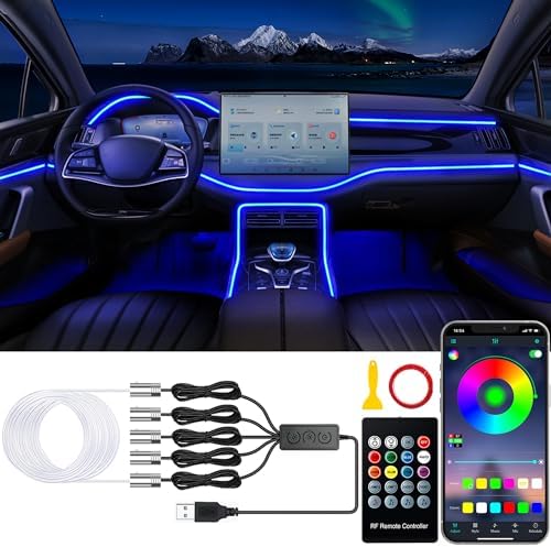 Amazon.com: Jushope Car LED Lights, Interior Car Lights with Wireless ...