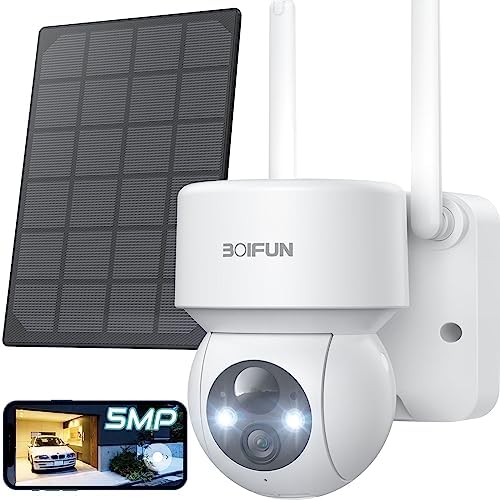 Amazon.co.jp: Boifun Security Camera, Outdoor, Solar, Security Camera ...