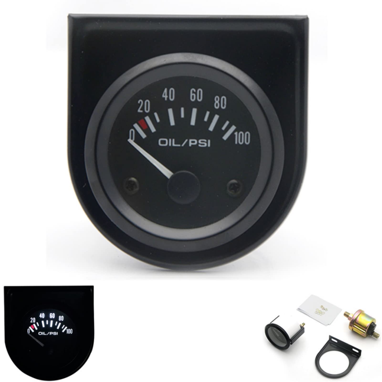 Amazon.com: Car Oil Pressure Gauge 12V 2in 100PSI Oil Pressure Gauge ...