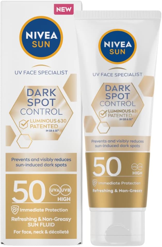 NIVEA Sun UV Face Specialist Dark Spot Control Fluid SPF50 (40ml), Protects Against Sun-Induced ...