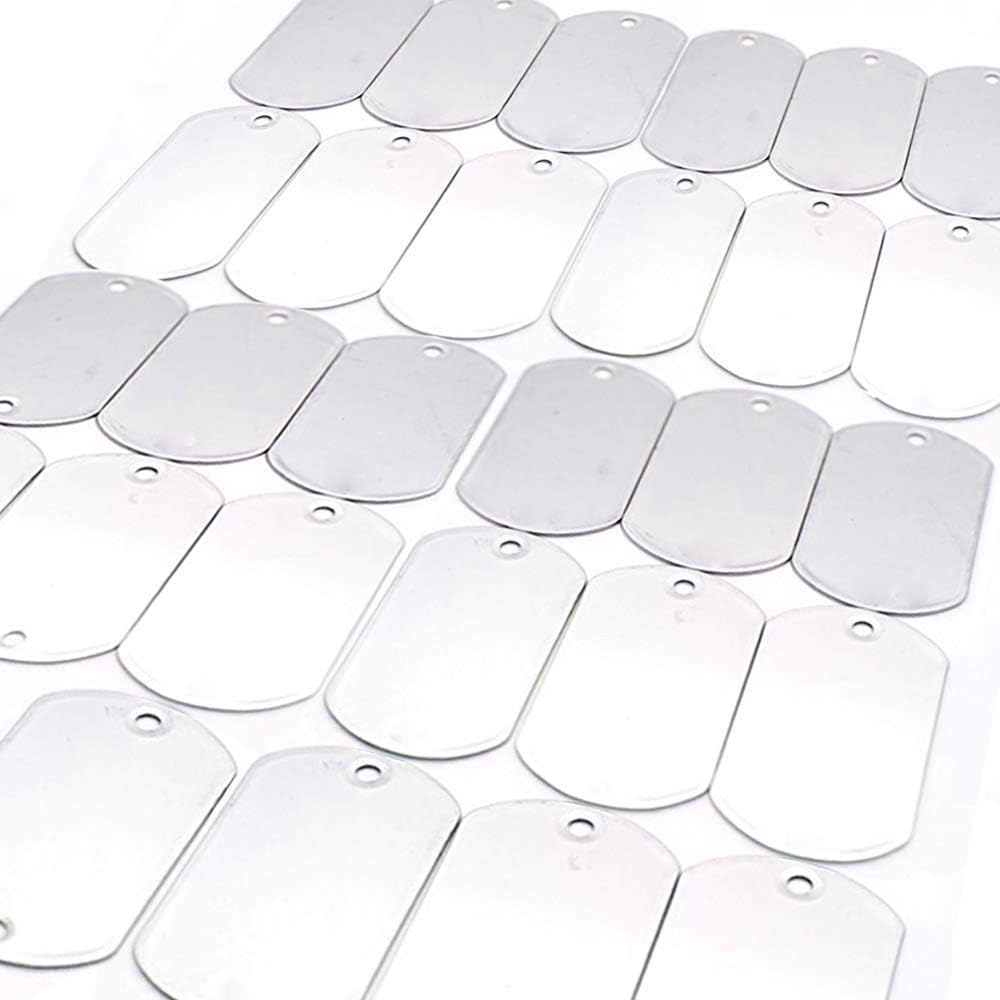 Amazon.com: ARMYU Matte Stainless Steel Military Spec Dog Tags - Blank ...