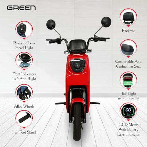 Green Sunny Low Speed Electric Scooter Non RTO 80KM Range with Portable ...